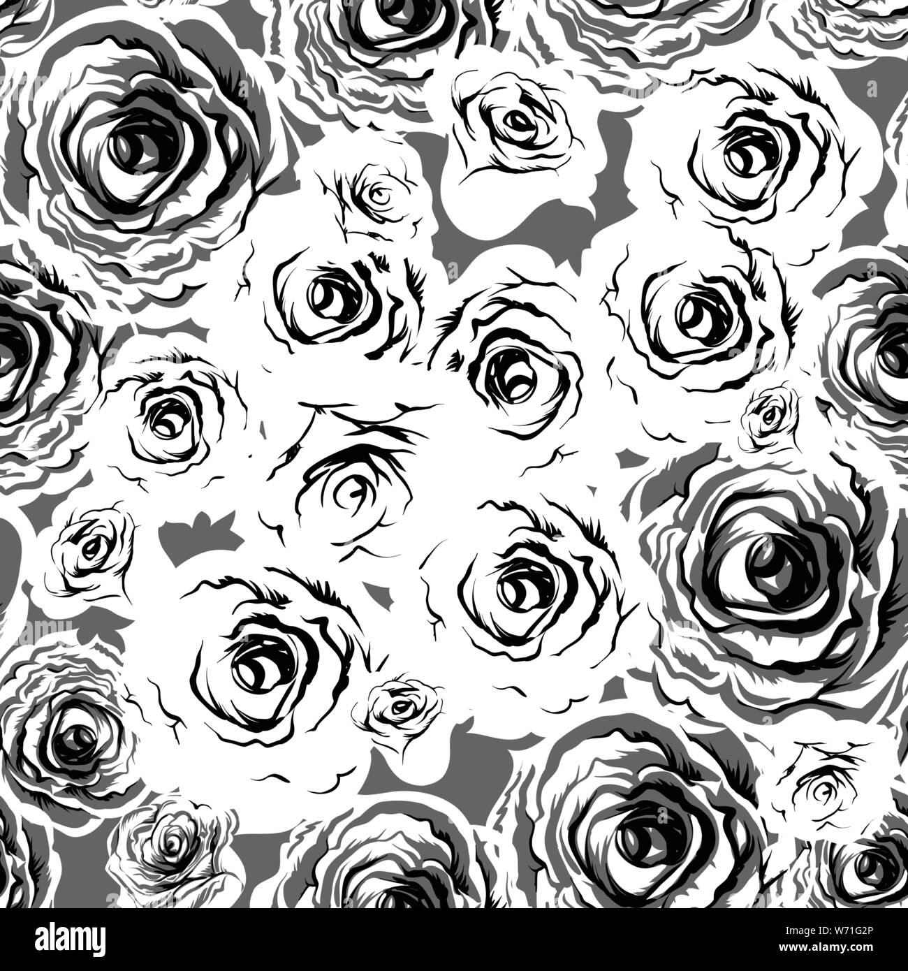 Beautiful garden roses Stock Vector Images - Alamy