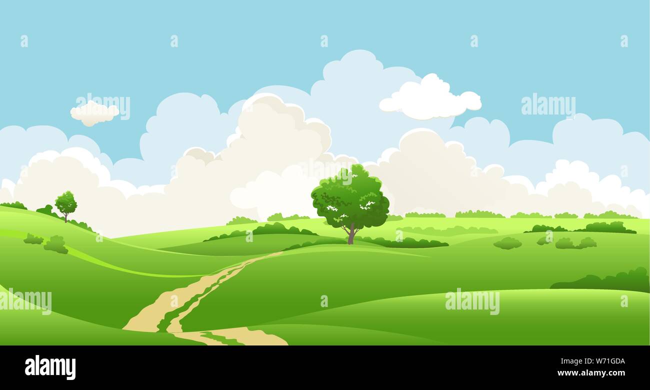 Cloudy day scenery Stock Vector Images - Alamy