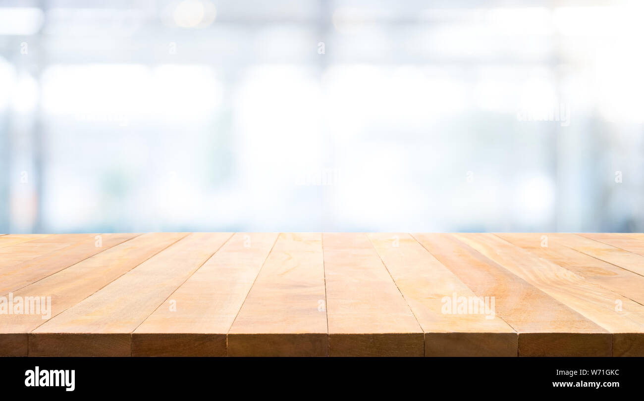 Wood table top on white background.For create product display or design ...