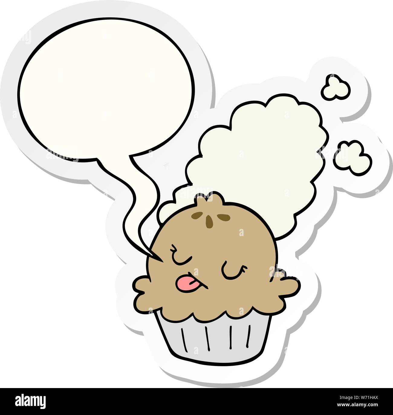 cute cartoon pie with speech bubble sticker Stock Vector Image & Art ...