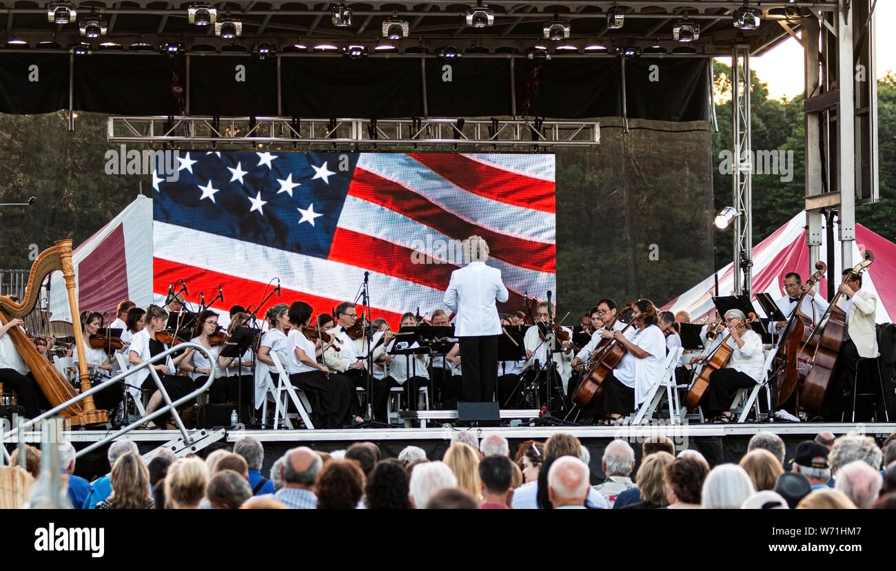 East Islip, NY, USA - 13 July 2019: The Long Island Concert Orchestra ...