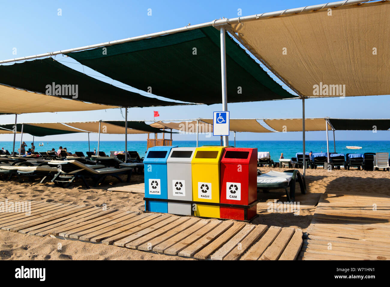 Tanks containers of different colors for separate collection of waste ...