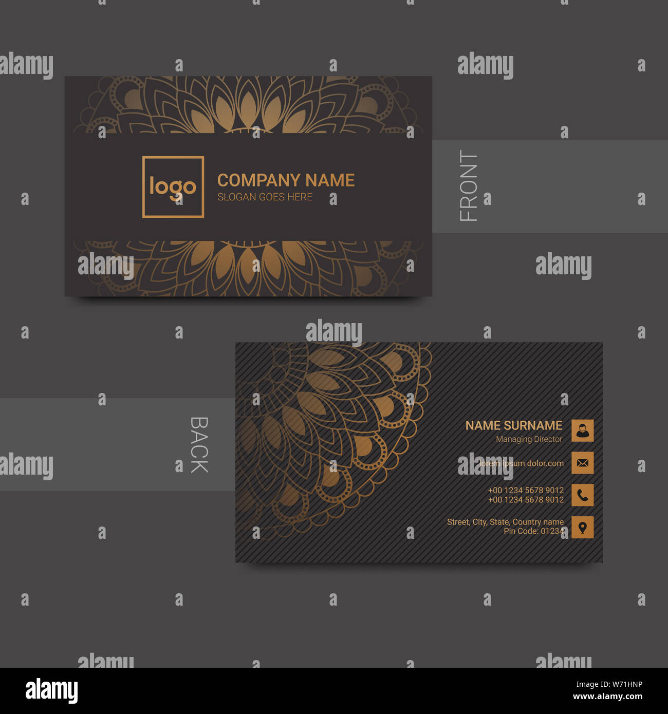 abstract creative and clean business card template Stock Photo - Alamy