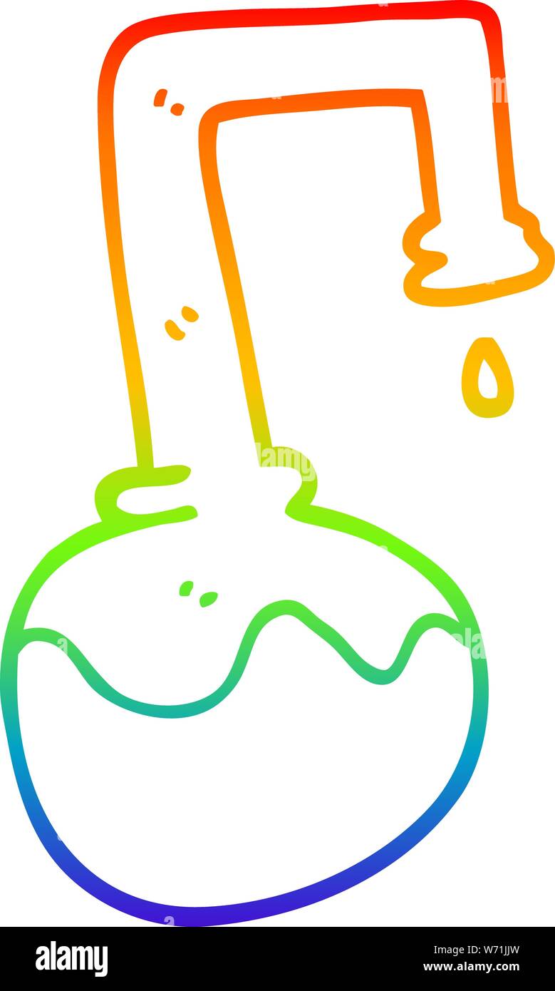 rainbow gradient line drawing of a cartoon bubbling chemicals Stock ...