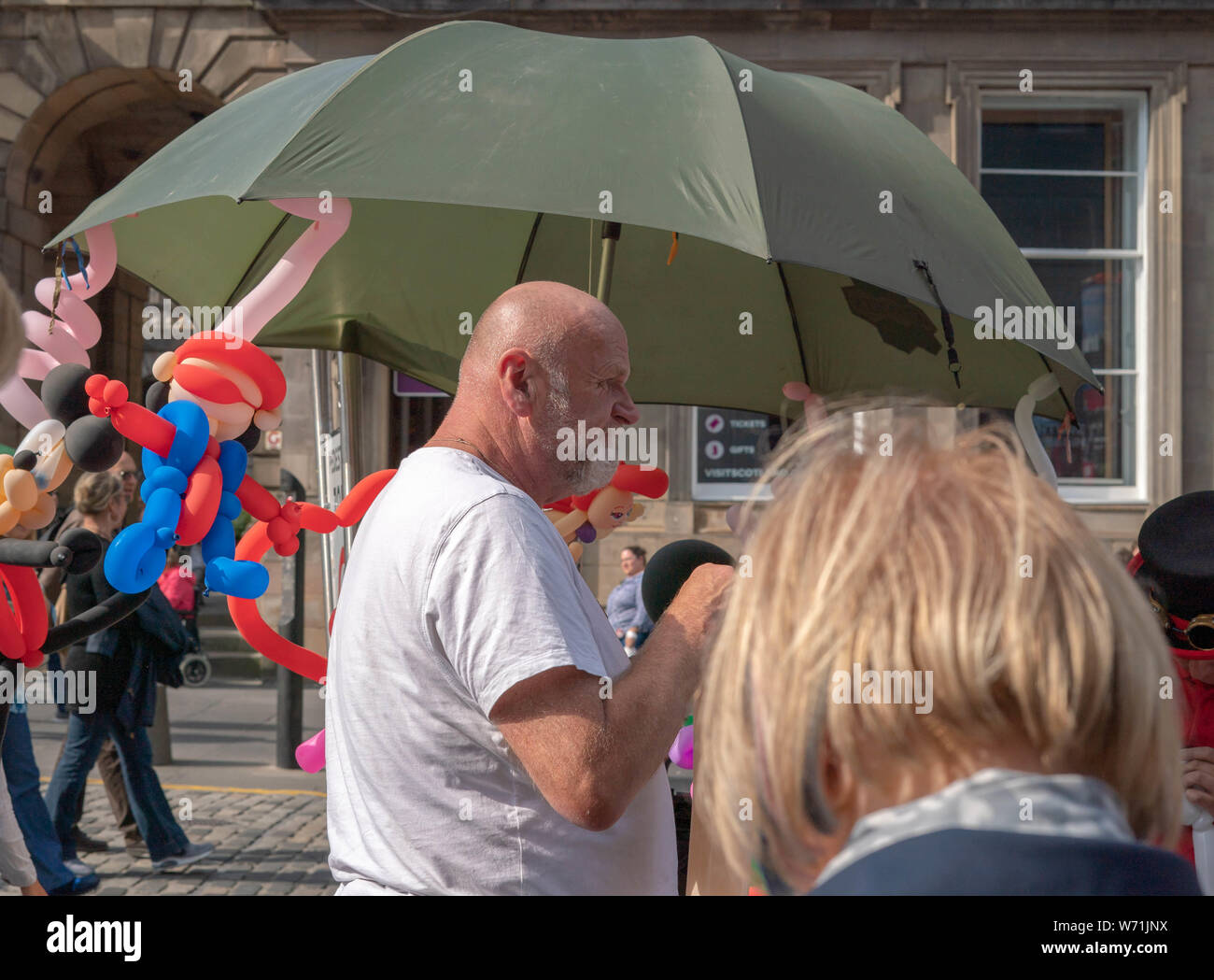 balloon moderls on the royal mile edinburgh Stock Photo - Alamy