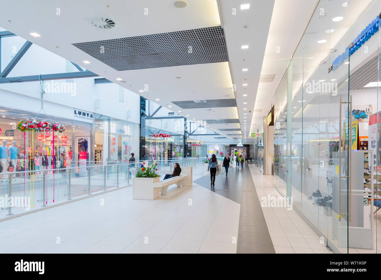The interior of the supermarket. Modern store selling clothes Stock ...