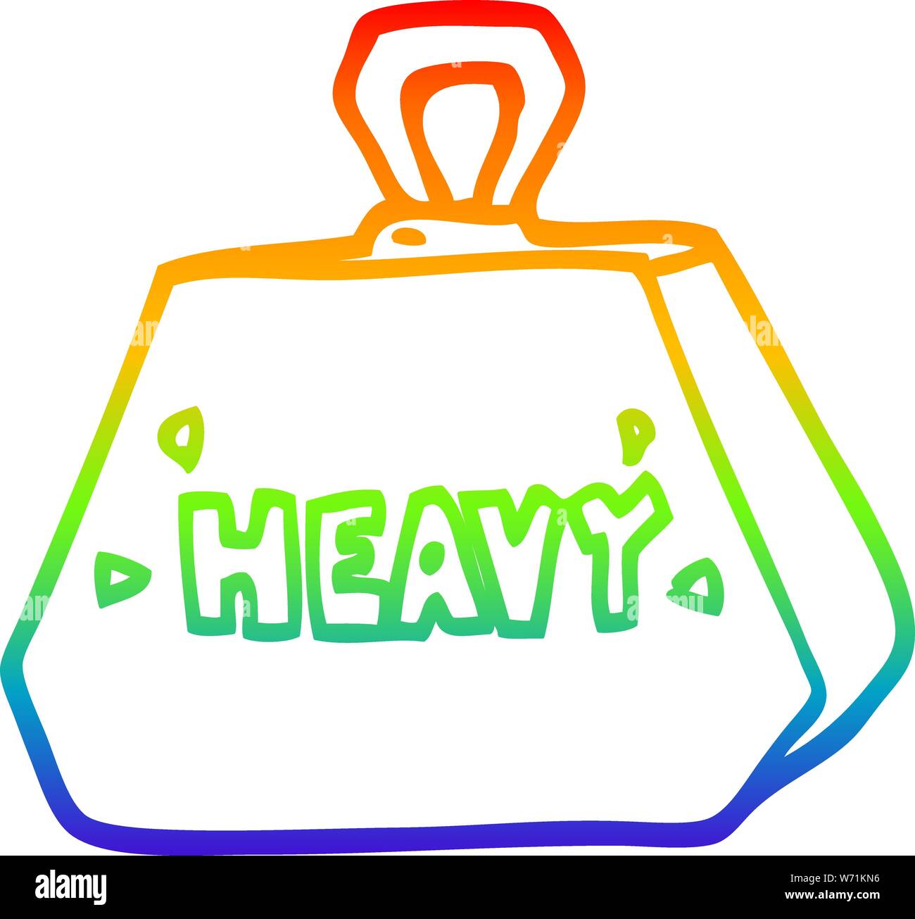 rainbow gradient line drawing of a cartoon heavy weight Stock Vector ...