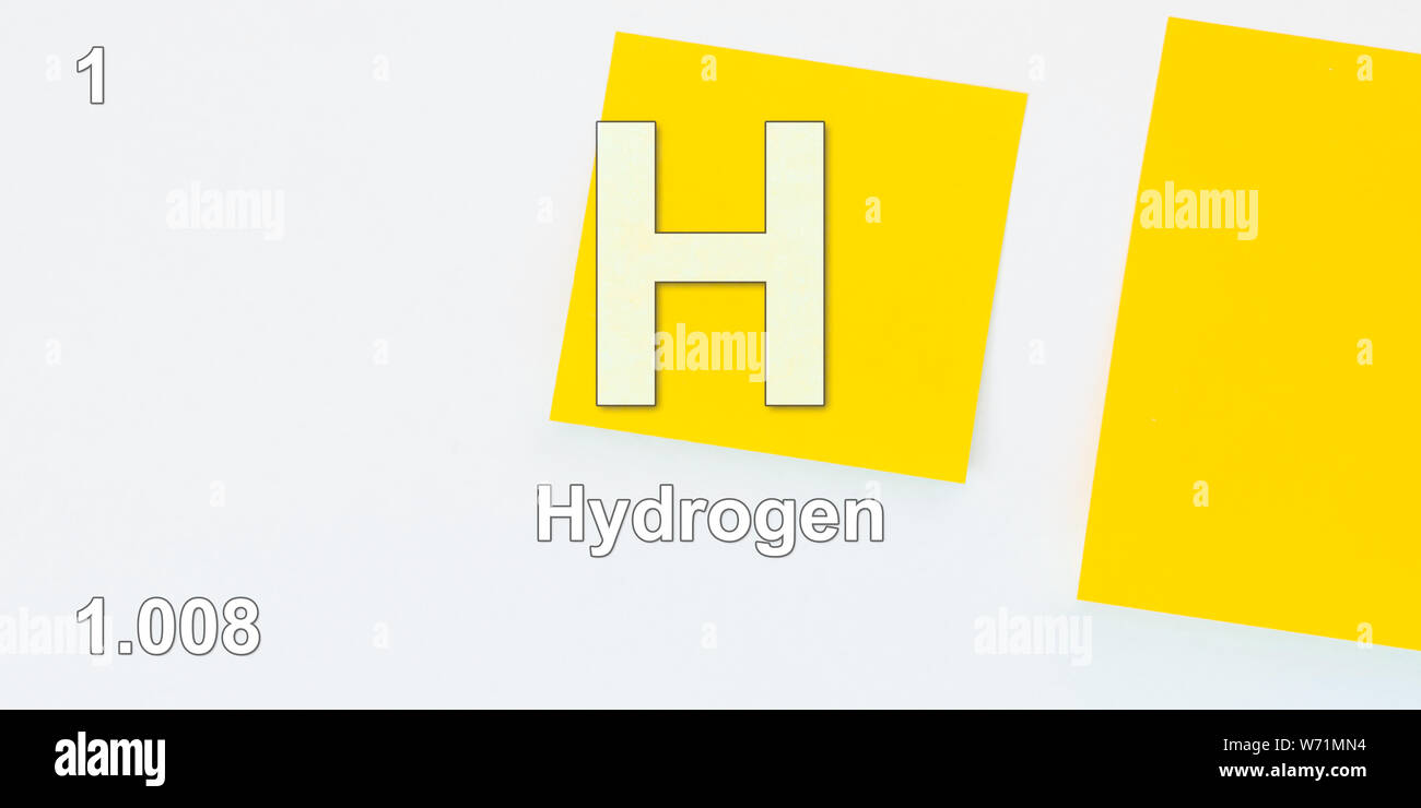 Hydrogen chemical element atomic data and symbol illustration backdrop ...
