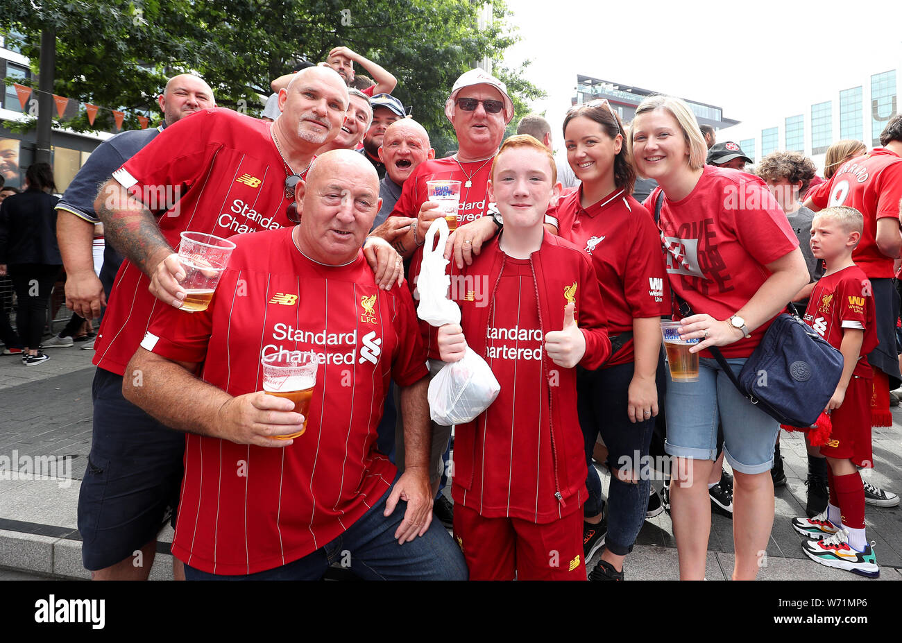 Liverpool fans show their support ahead of the Community Shield match ...