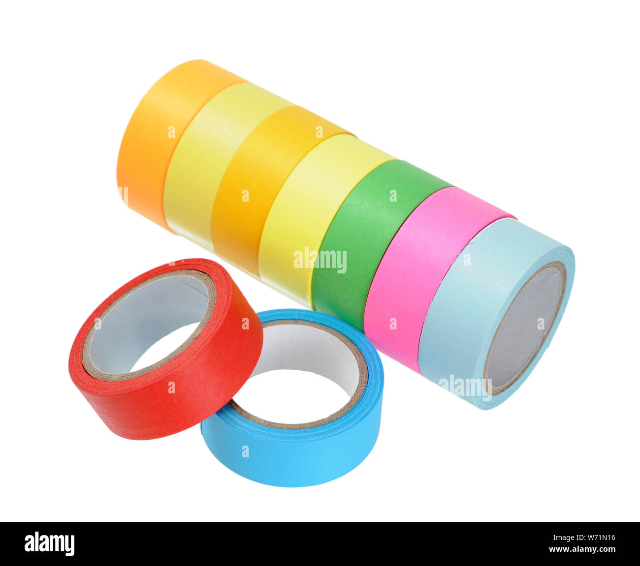 colorful tape rolls isolated on white Stock Photo - Alamy