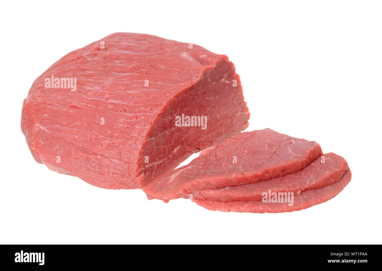 eyes round beef meat isolated on white background Stock Photo - Alamy