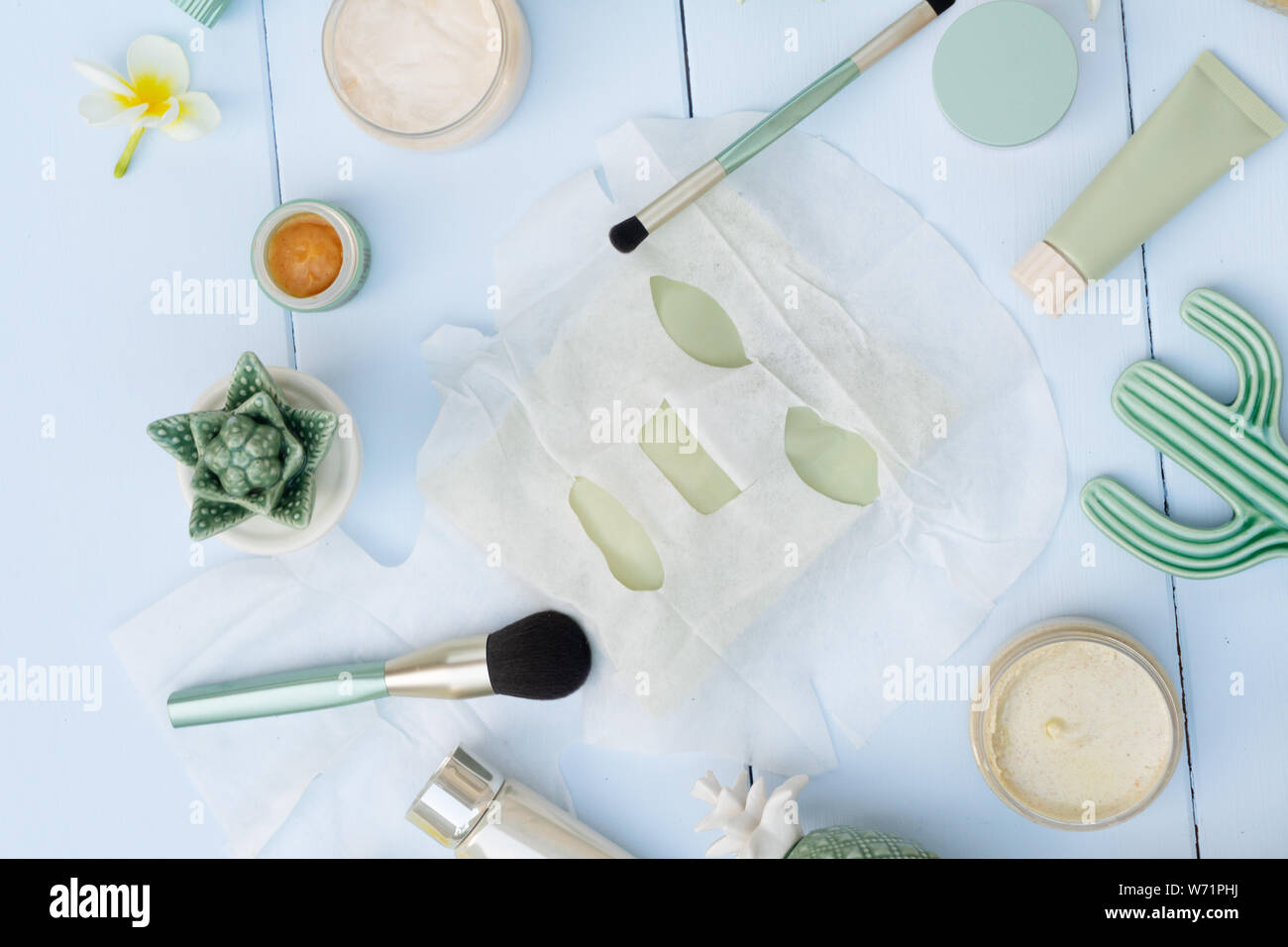 Beauty background with facial cosmetic products Stock Photo - Alamy