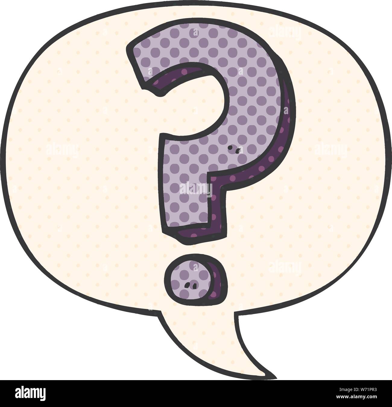 cartoon question mark with speech bubble in comic book style Stock ...