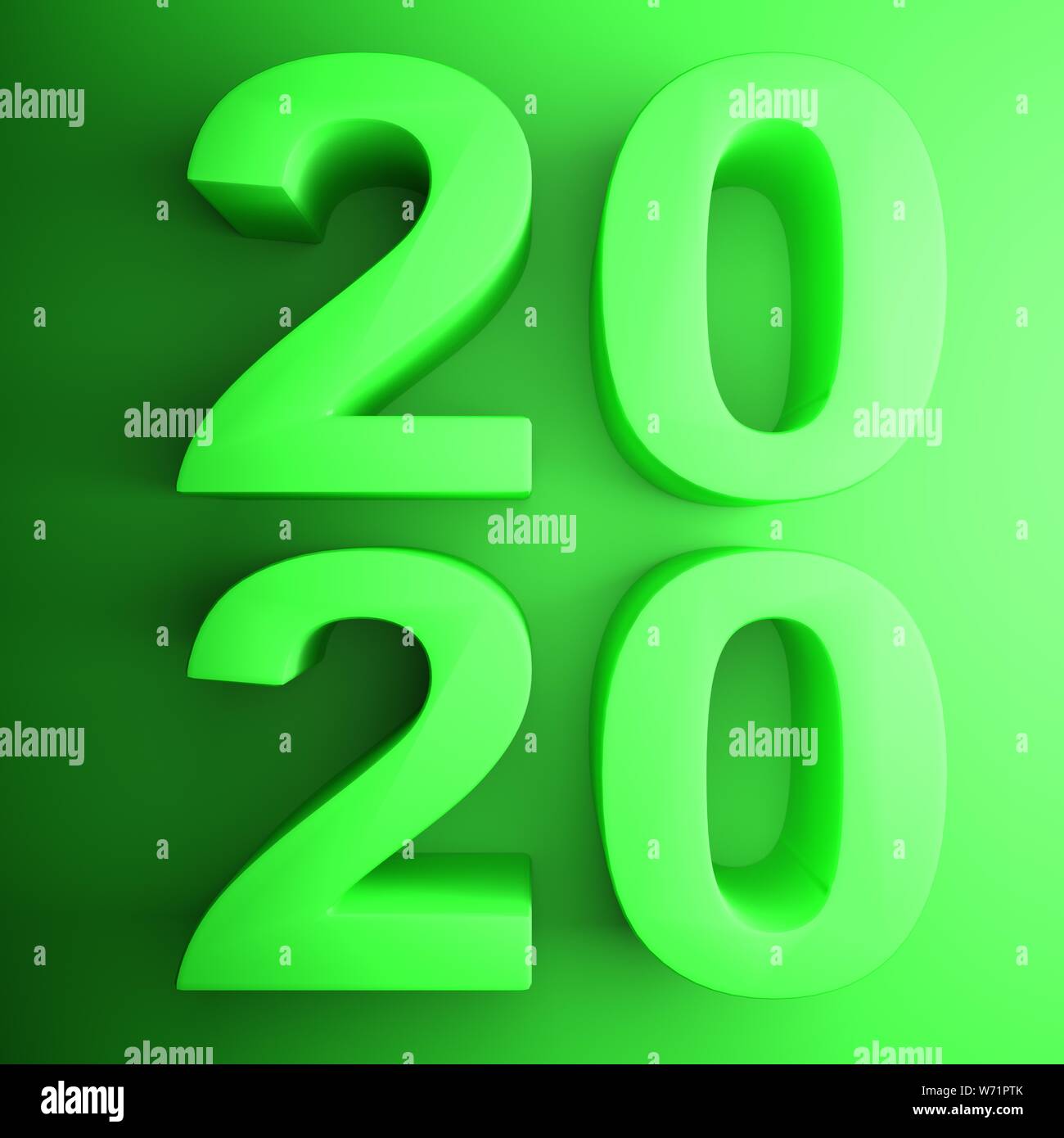 2020 green square icon - 3D rendering illustration Stock Photo - Alamy
