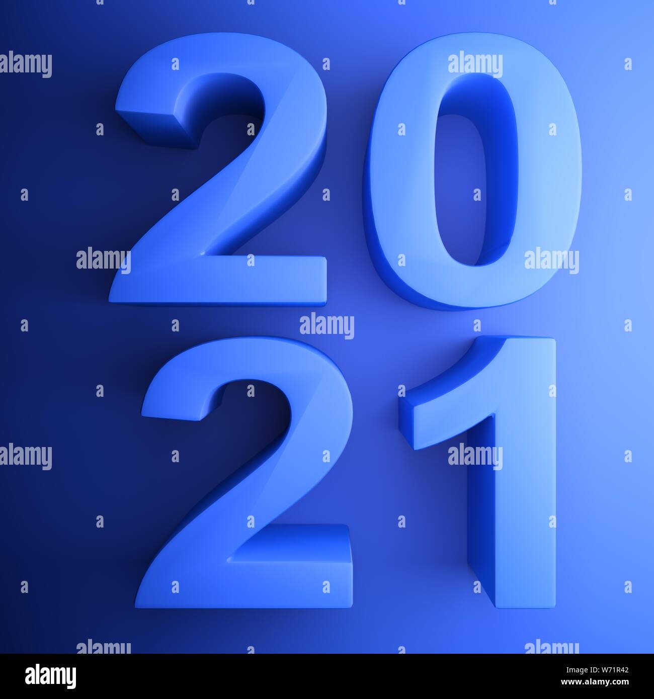 2021 blue square icon - 3D rendering illustration Stock Photo - Alamy