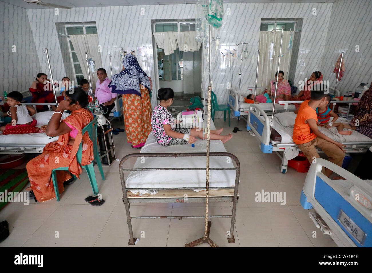 Dhaka, Bangladesh - August 04, 2019: The number of children suffering ...