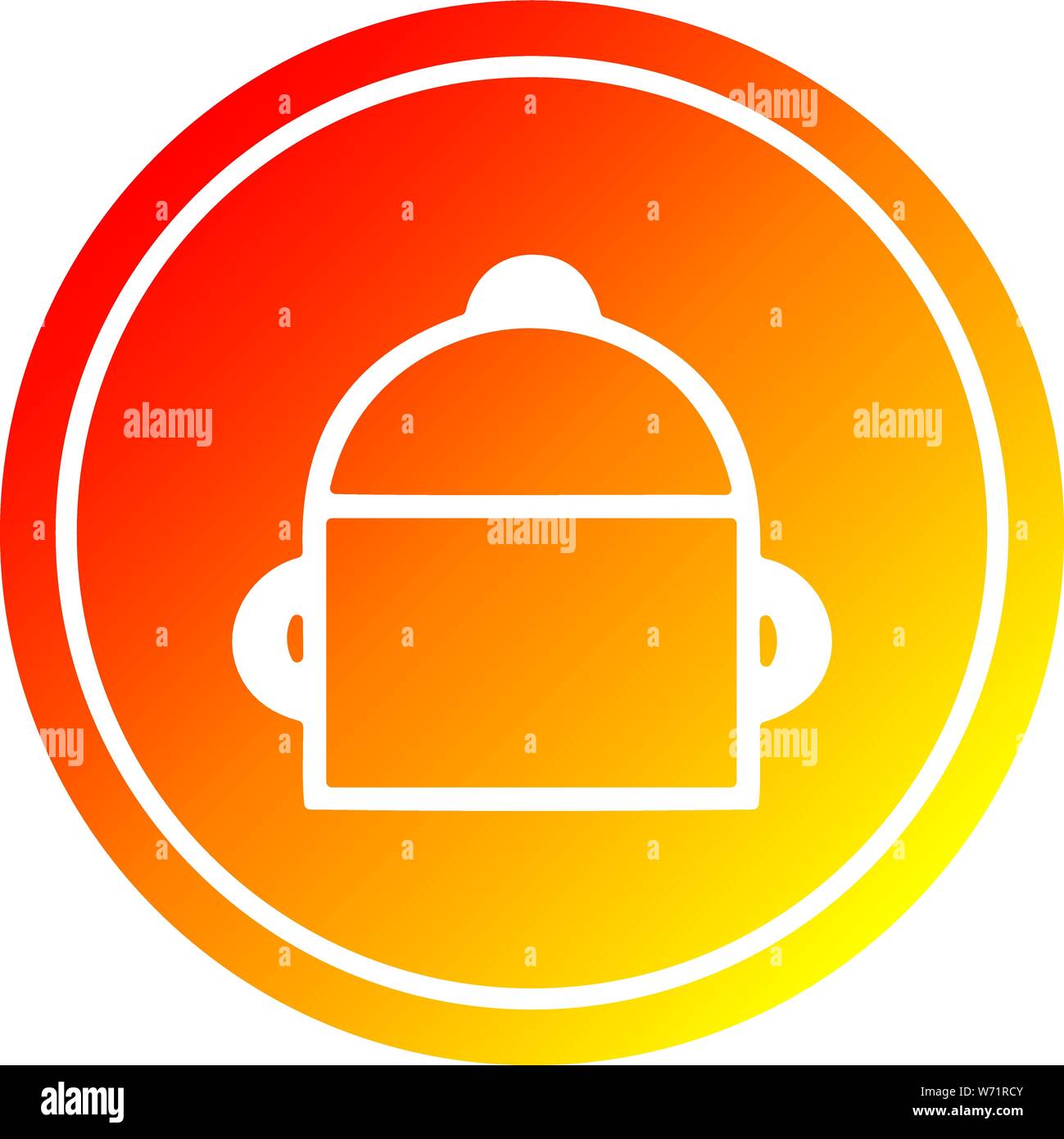 cooking pot circular icon with warm gradient finish Stock Vector Image & Art - Alamy
