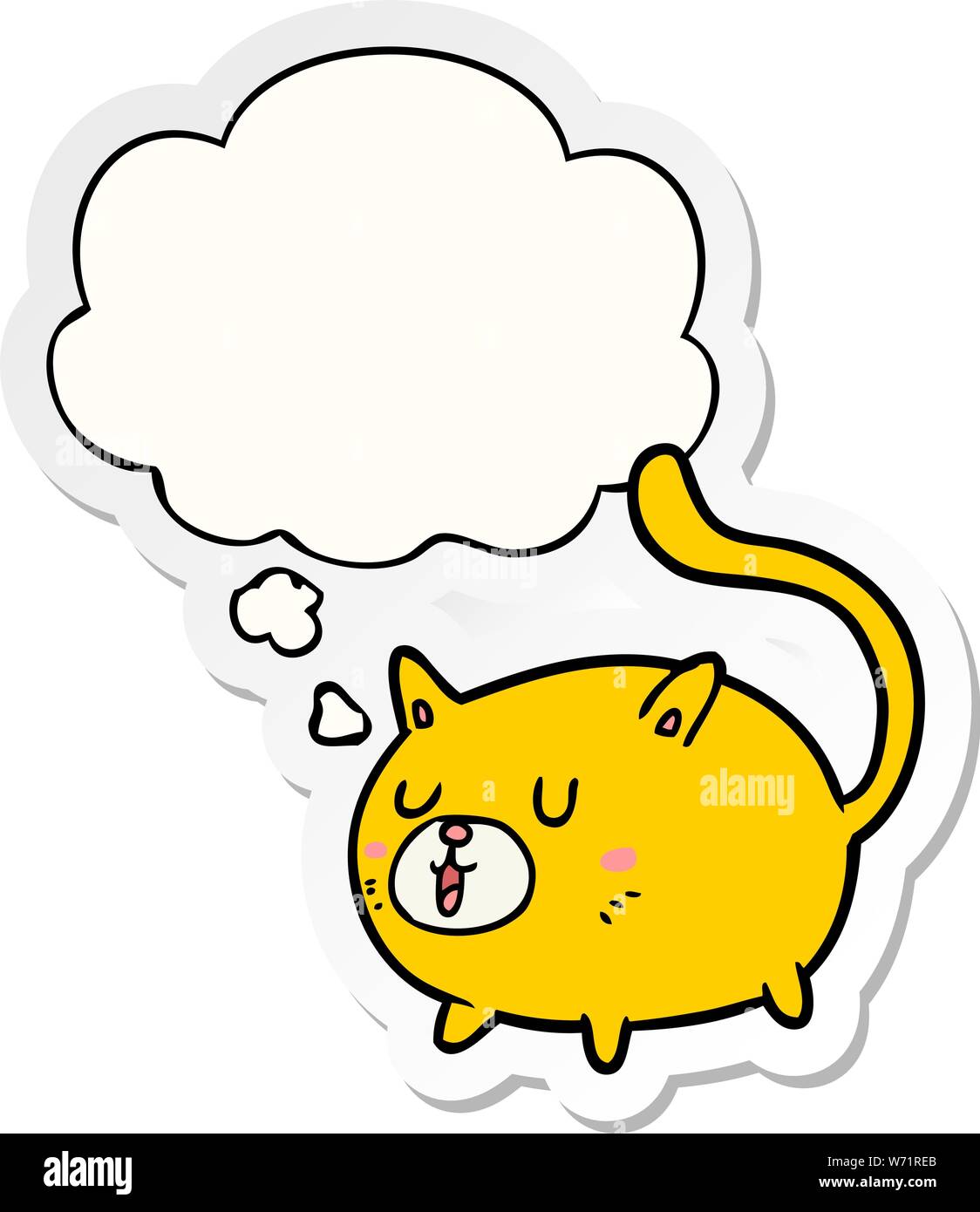 Cartoon happy cat thought bubble hi-res stock photography and images ...