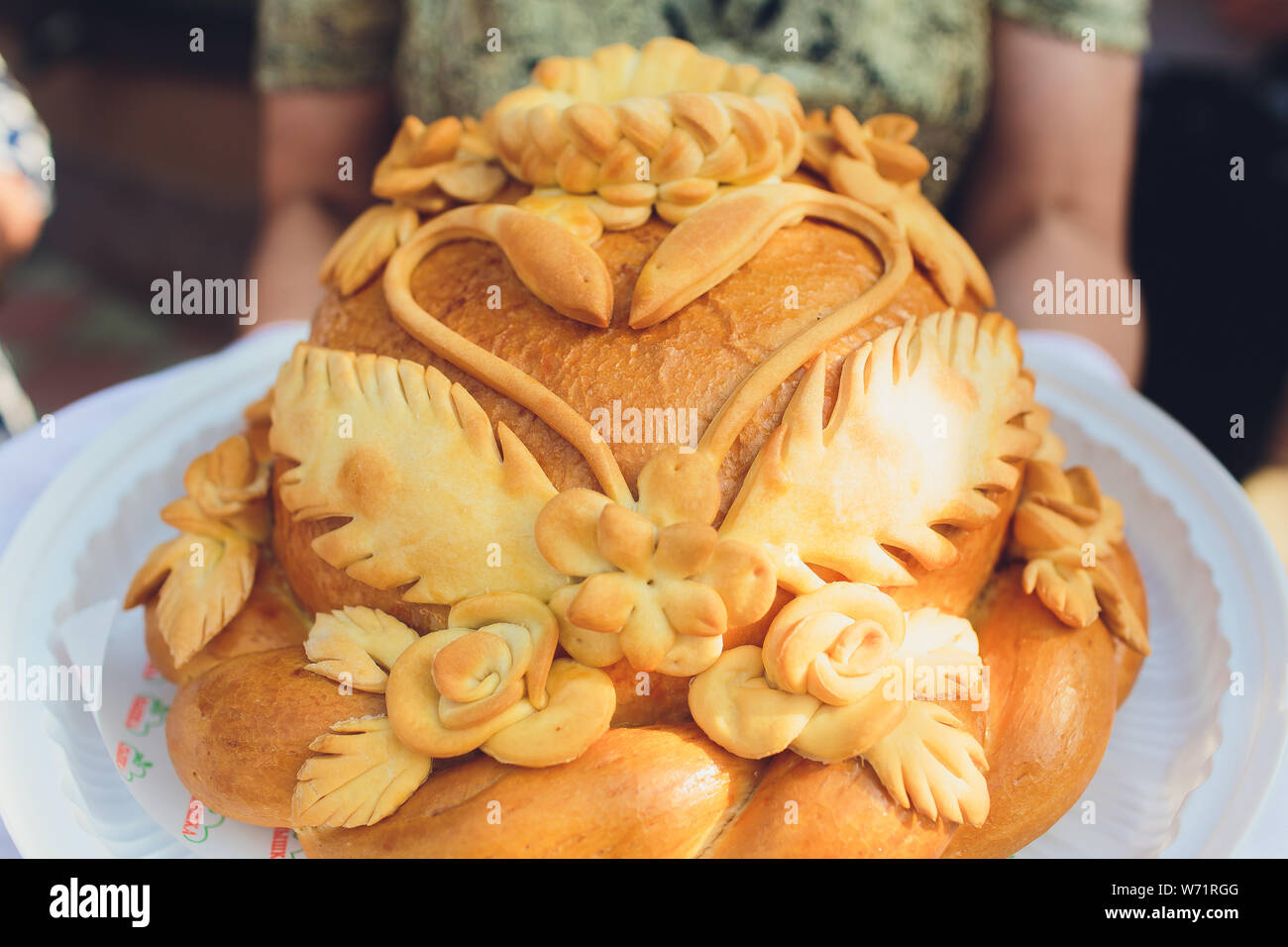 Bread-and-salt welcome. A traditional ritual of offering bread and salt ...