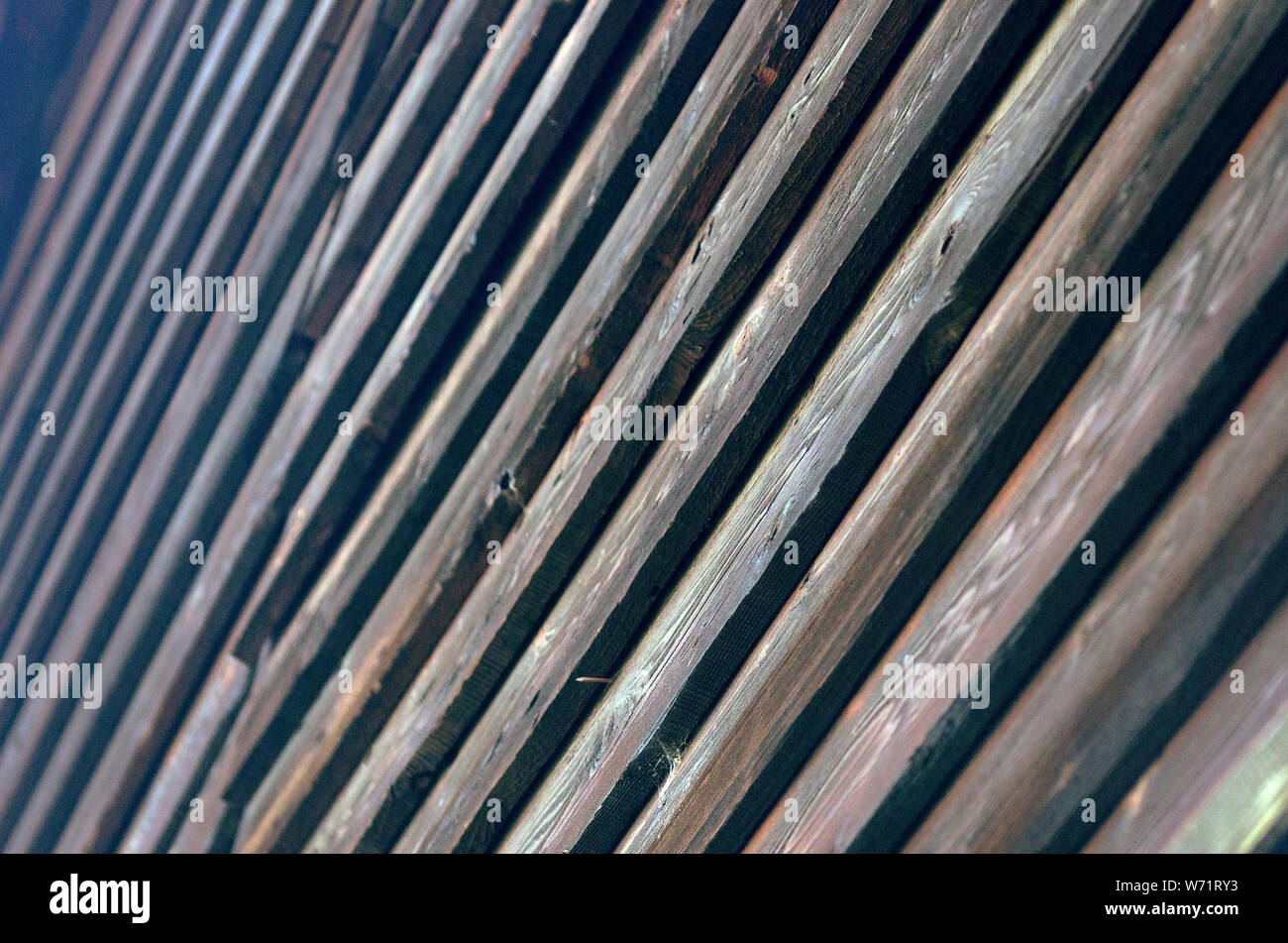 Diagonal View of Weathered Timber Planks Background Stock Photo - Alamy