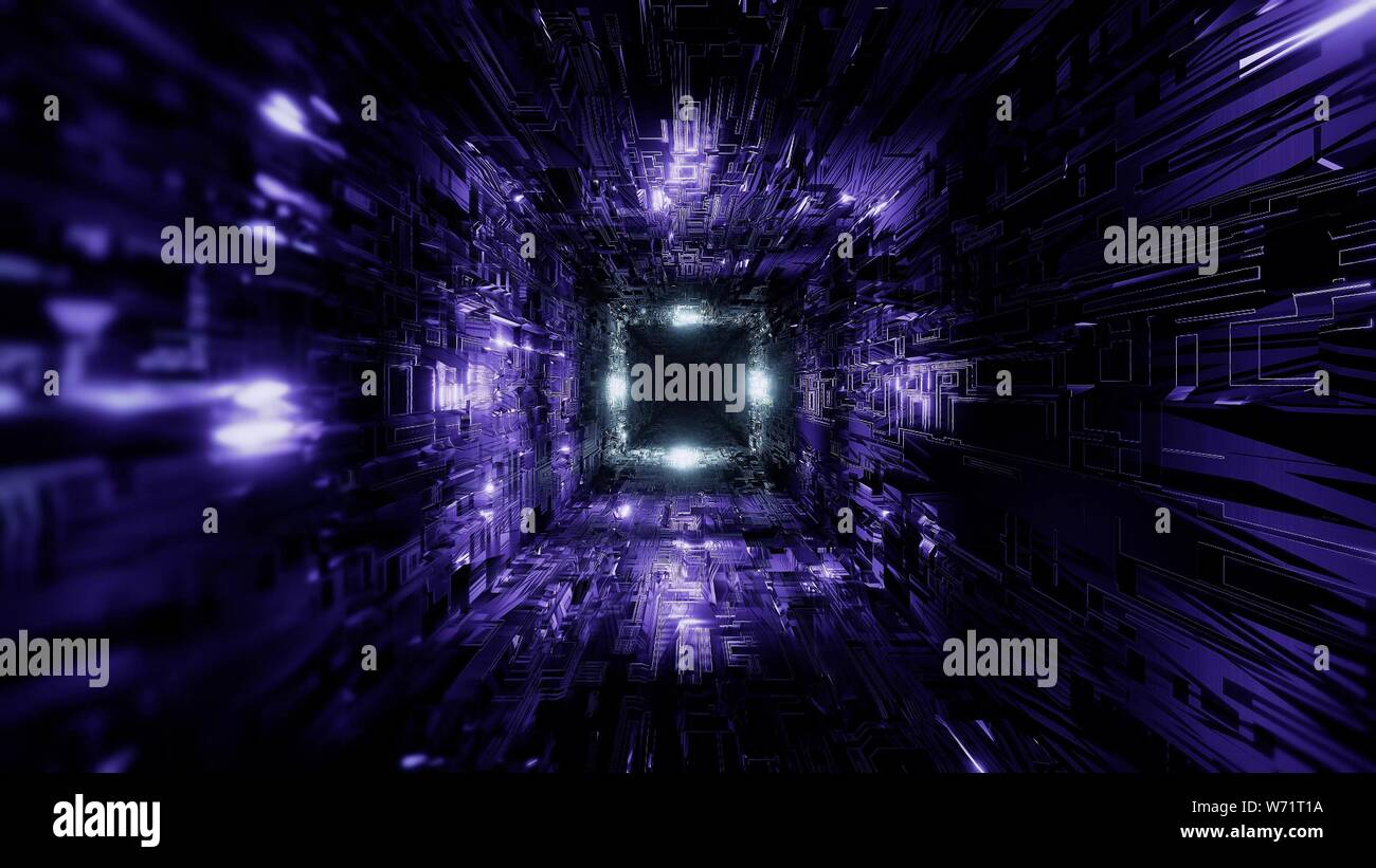 technic technology space tunnel background wallpaper 3d rendering 3d ...