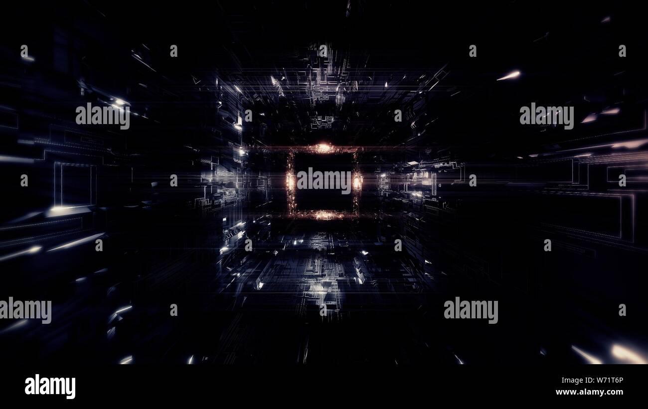 technic technology space tunnel background wallpaper 3d rendering 3d ...