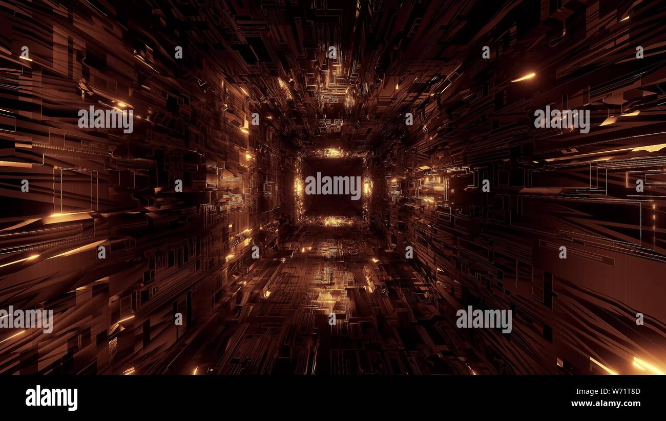 technic technology space tunnel background wallpaper 3d rendering 3d ...