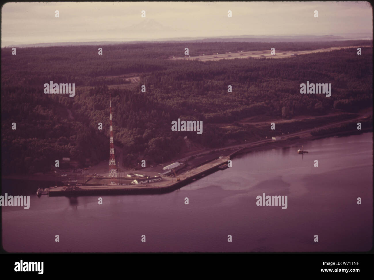 AERIAL VIEW ACROSS THE PUGET SOUND BASING WITH THE NAVY'S BANGOR ANNEX ...