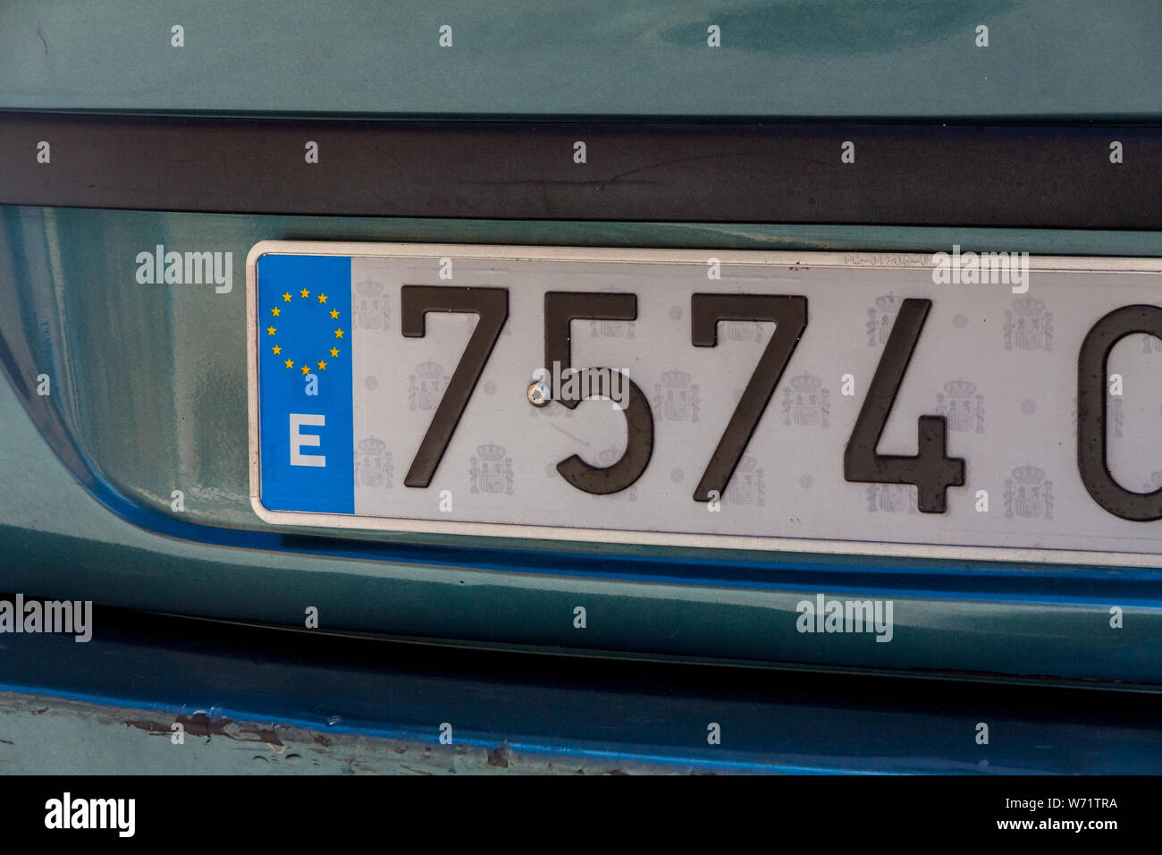A car number of spain Stock Photo - Alamy