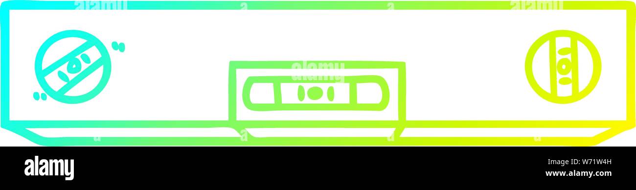 cold gradient line drawing of a cartoon spirit level Stock Vector Image ...