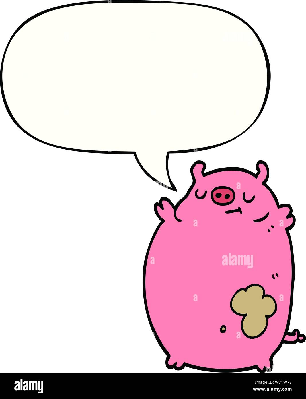 cartoon fat pig with speech bubble Stock Vector Image & Art - Alamy