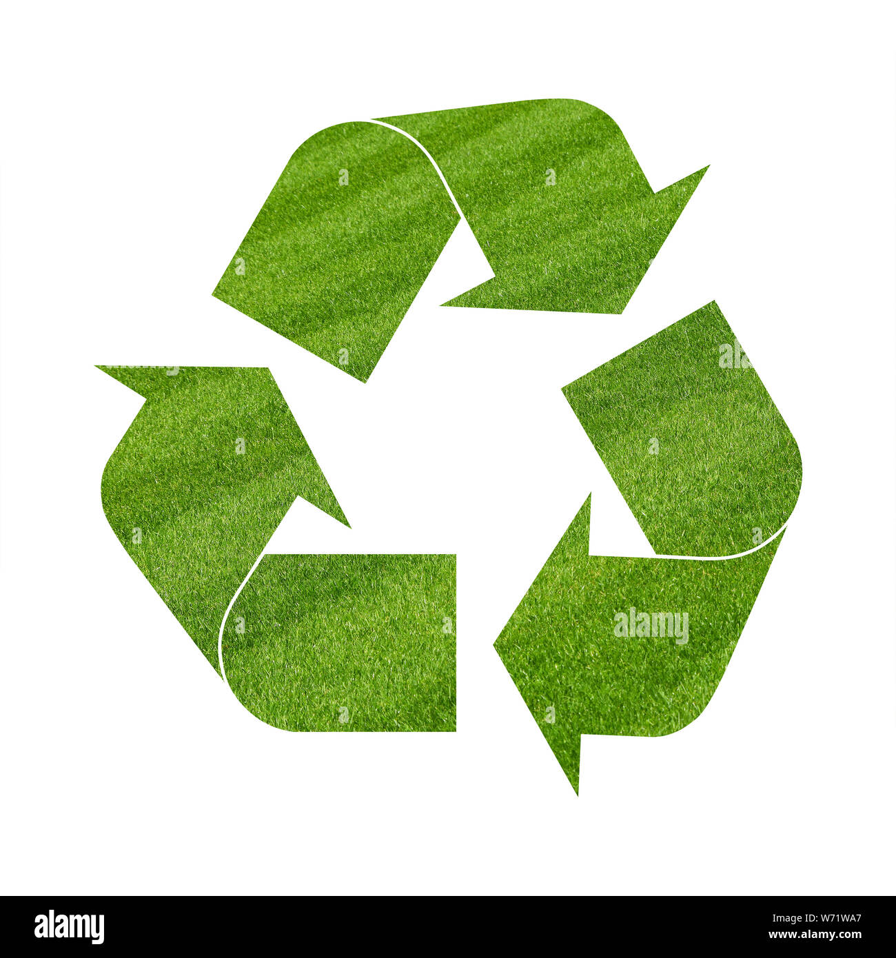 Illustration recycling symbol of green grass isolated on white ...