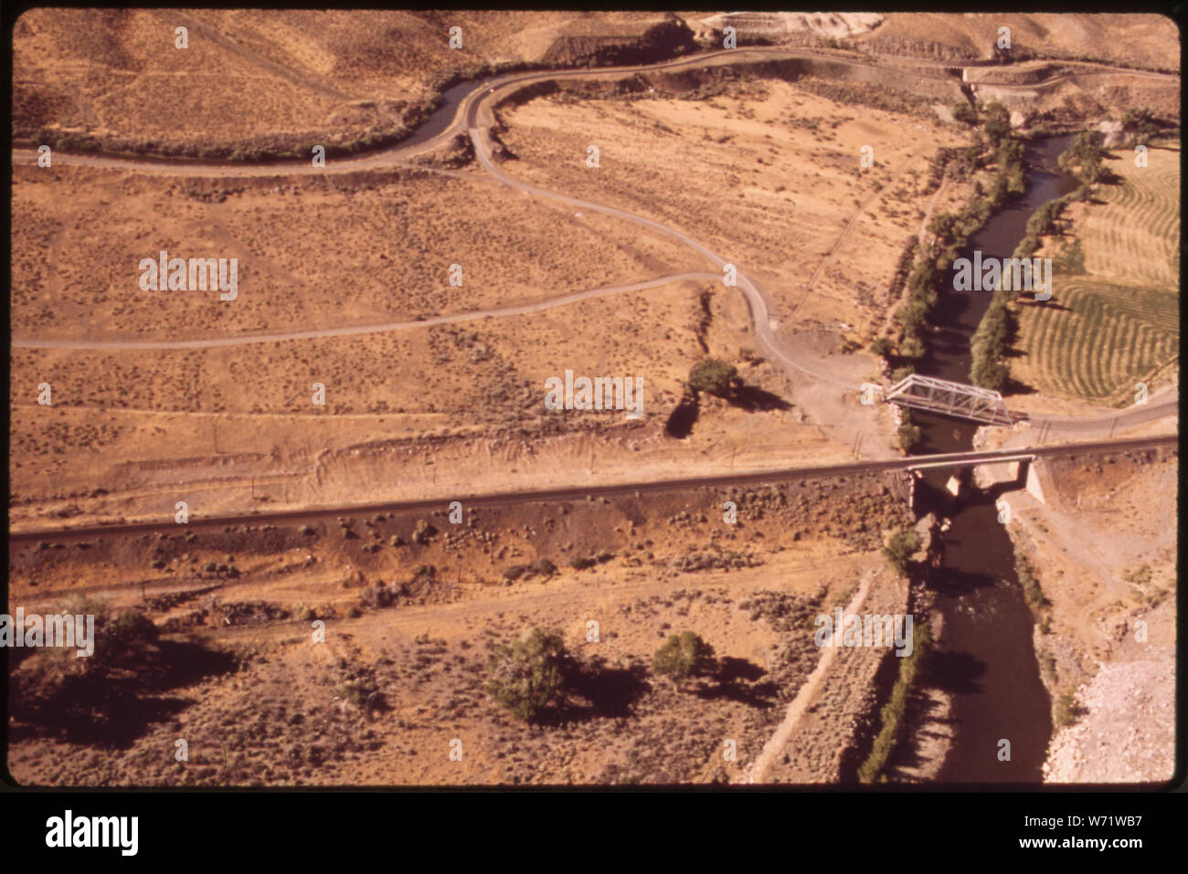 AERIAL VIEW OF THE TRUCKEE RIVER SHOWING DIVERSIONARY IRRIGATION CANAL ...