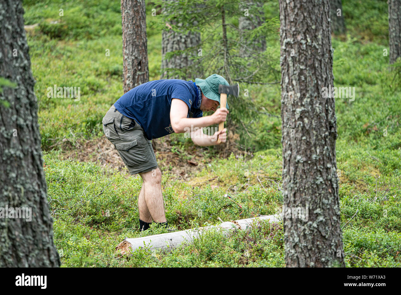 Wilderness skills and chopping hi-res stock photography and images - Alamy