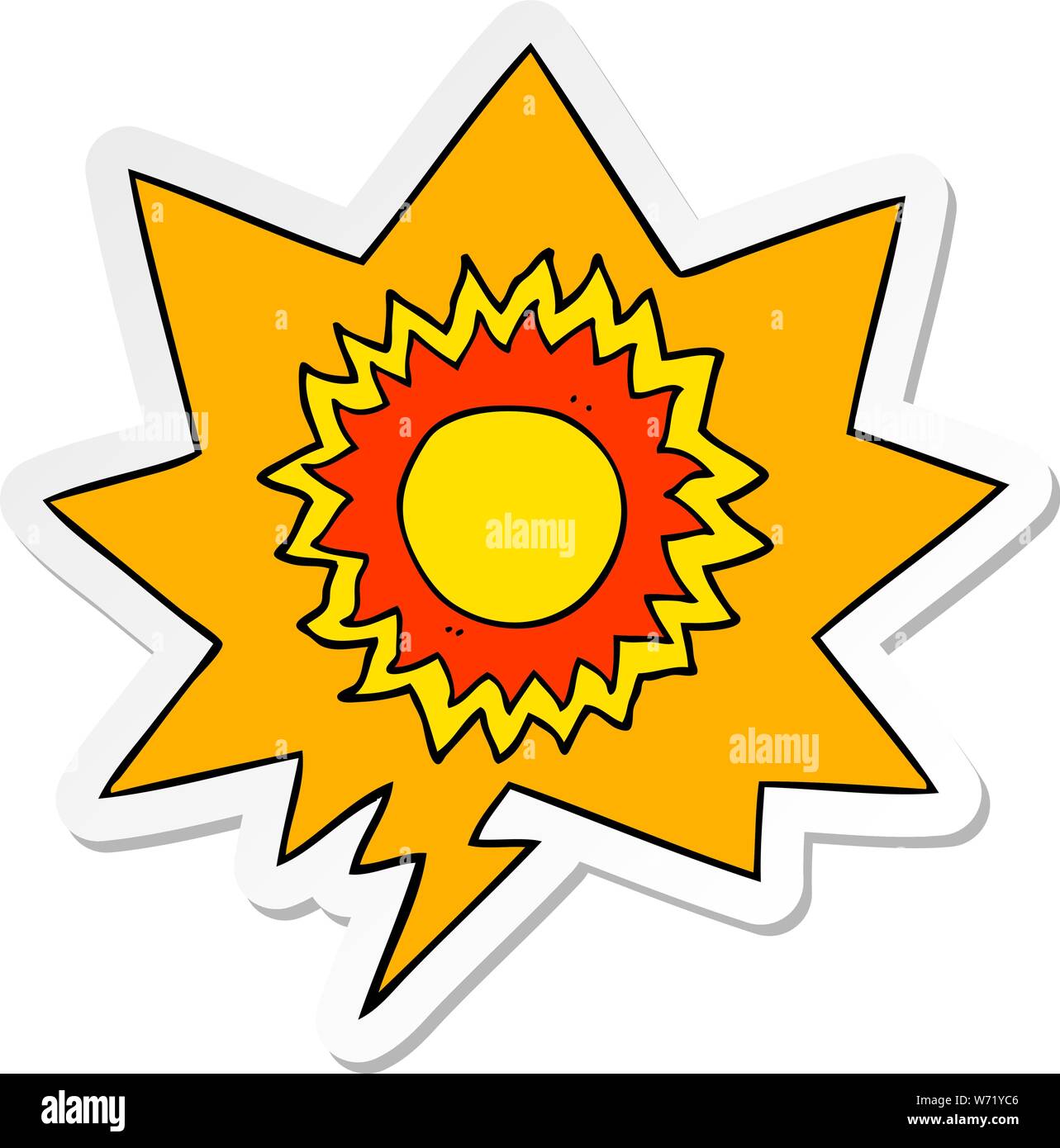 cartoon sun with speech bubble sticker Stock Vector Image & Art - Alamy