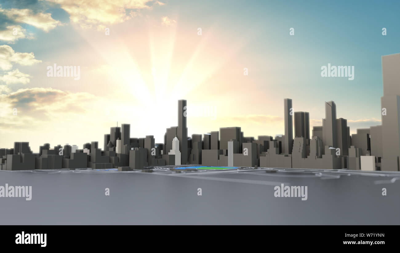 3D futuristic city architecture Stock Photo - Alamy