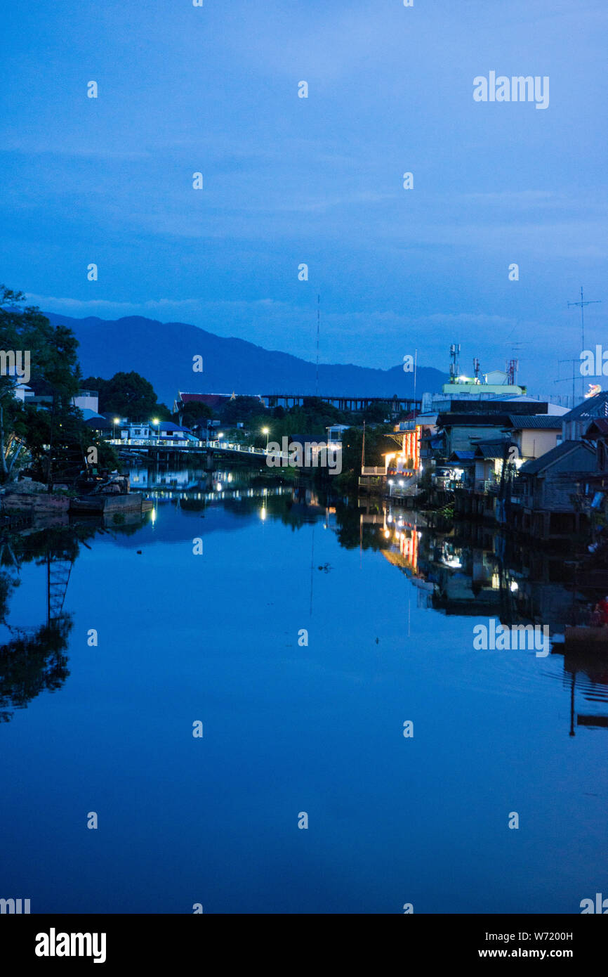 The waterfront at of Chanthaboon on the Mae Nam Chanthaburi River in ...