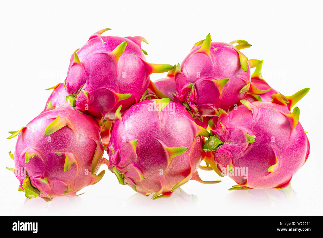 Beautiful pink dragon fruit or pitaya isolated at white background ...