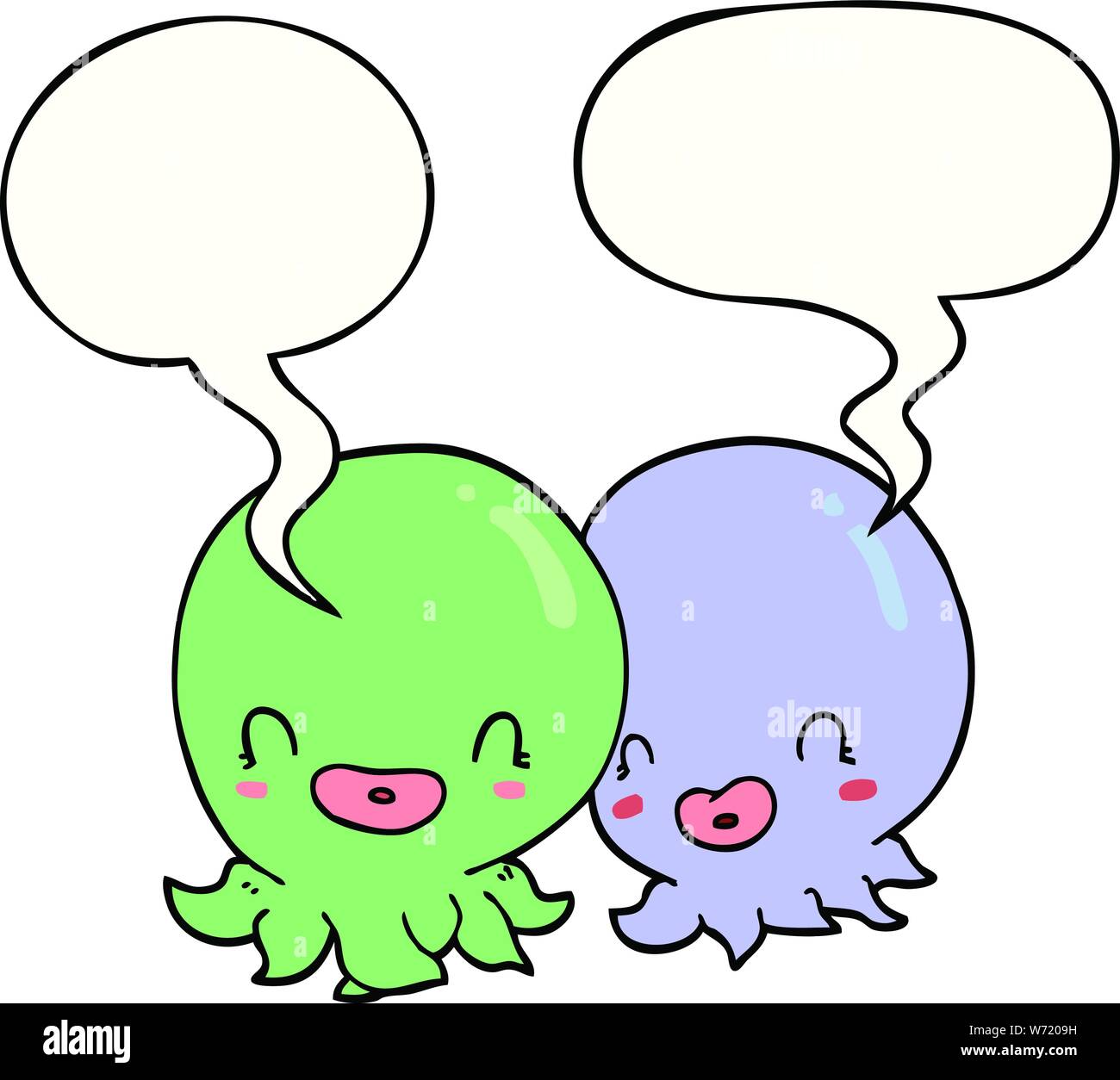 Cartoon illustration two funny talking hi-res stock photography and ...