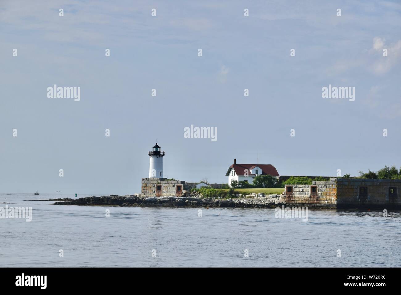 Portsmouth Harbor Lighthouse on the New England coast in New Castle ...
