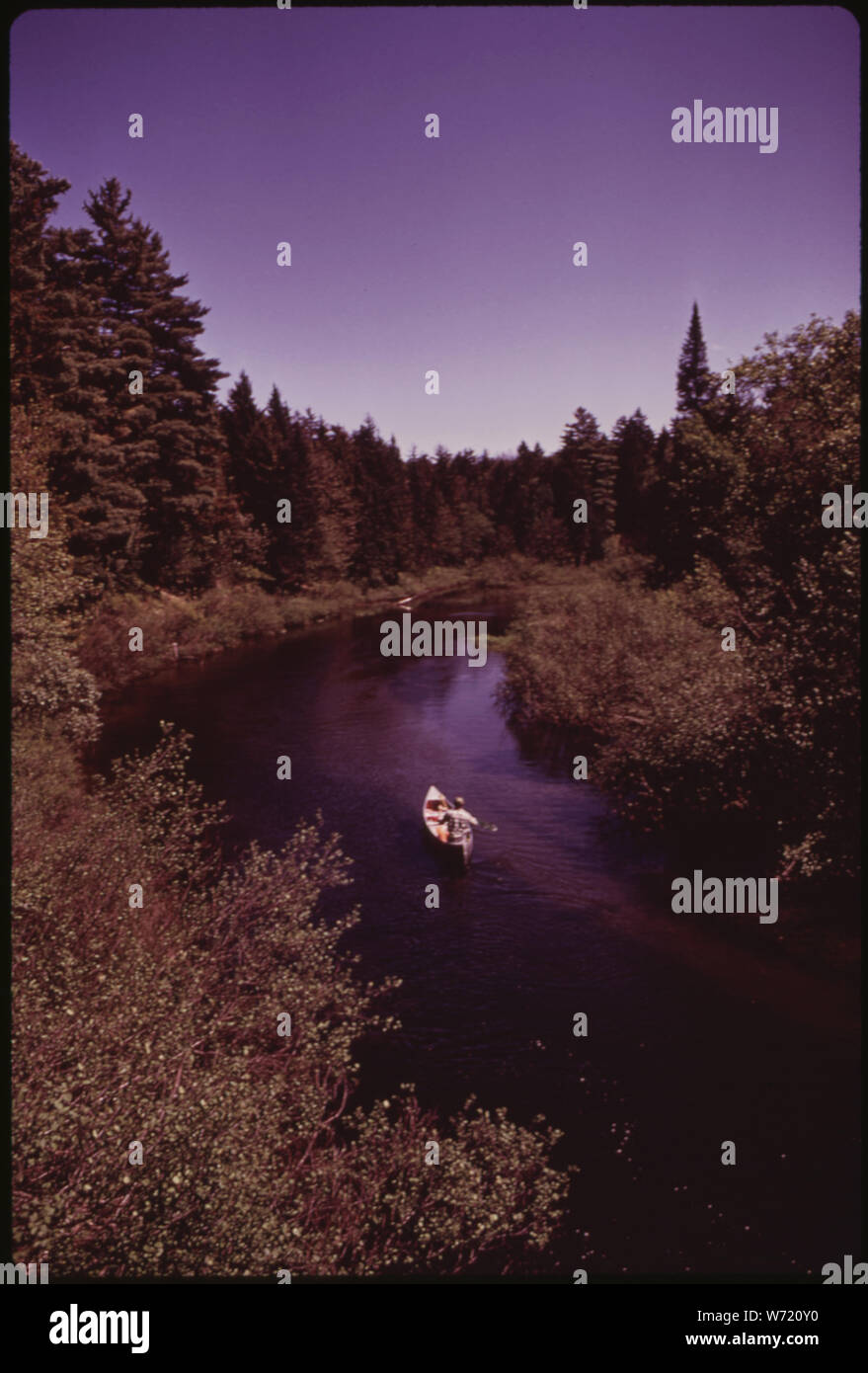 CANOE ON NORTH BRANCH OF MOOSE RIVER BELOW RONDAXE LAKE IN THE ...
