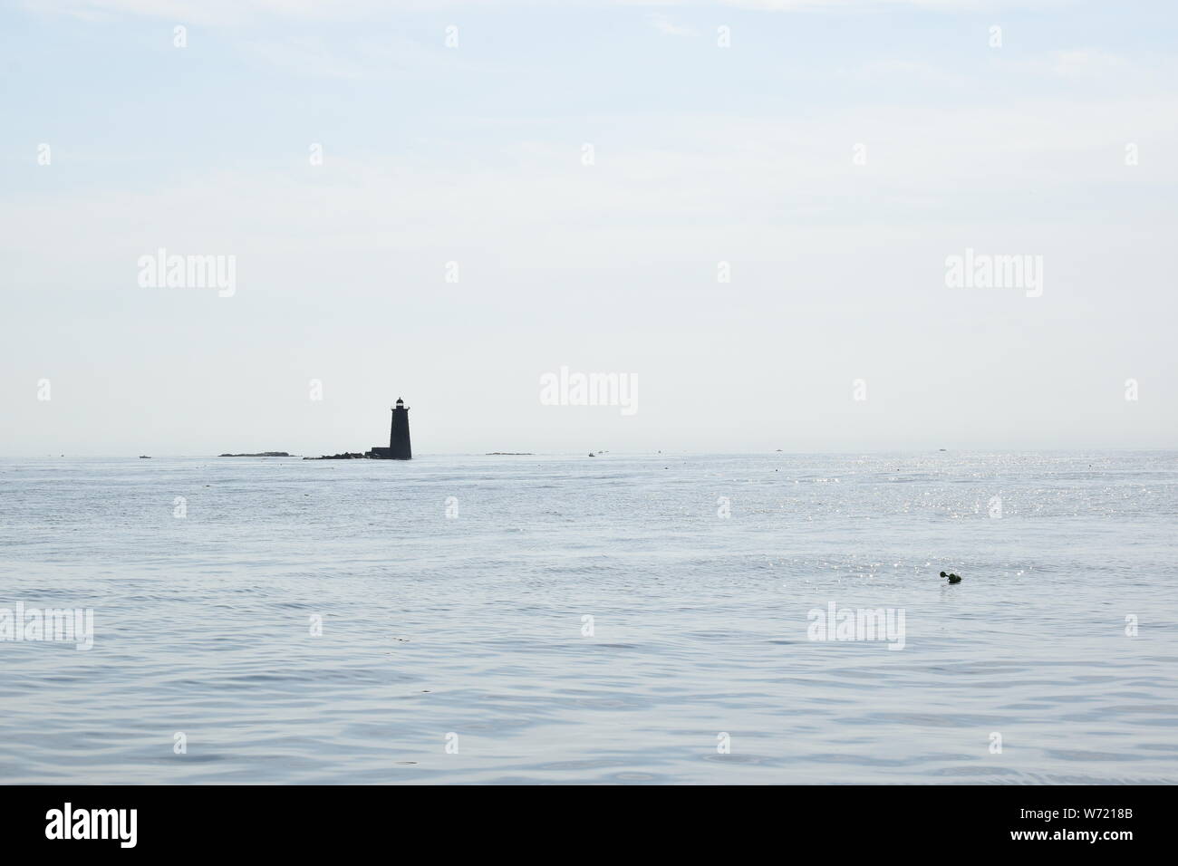 Whaleback Lighthouse in Portsmouth Harbor on the New Hampshire/Maine ...