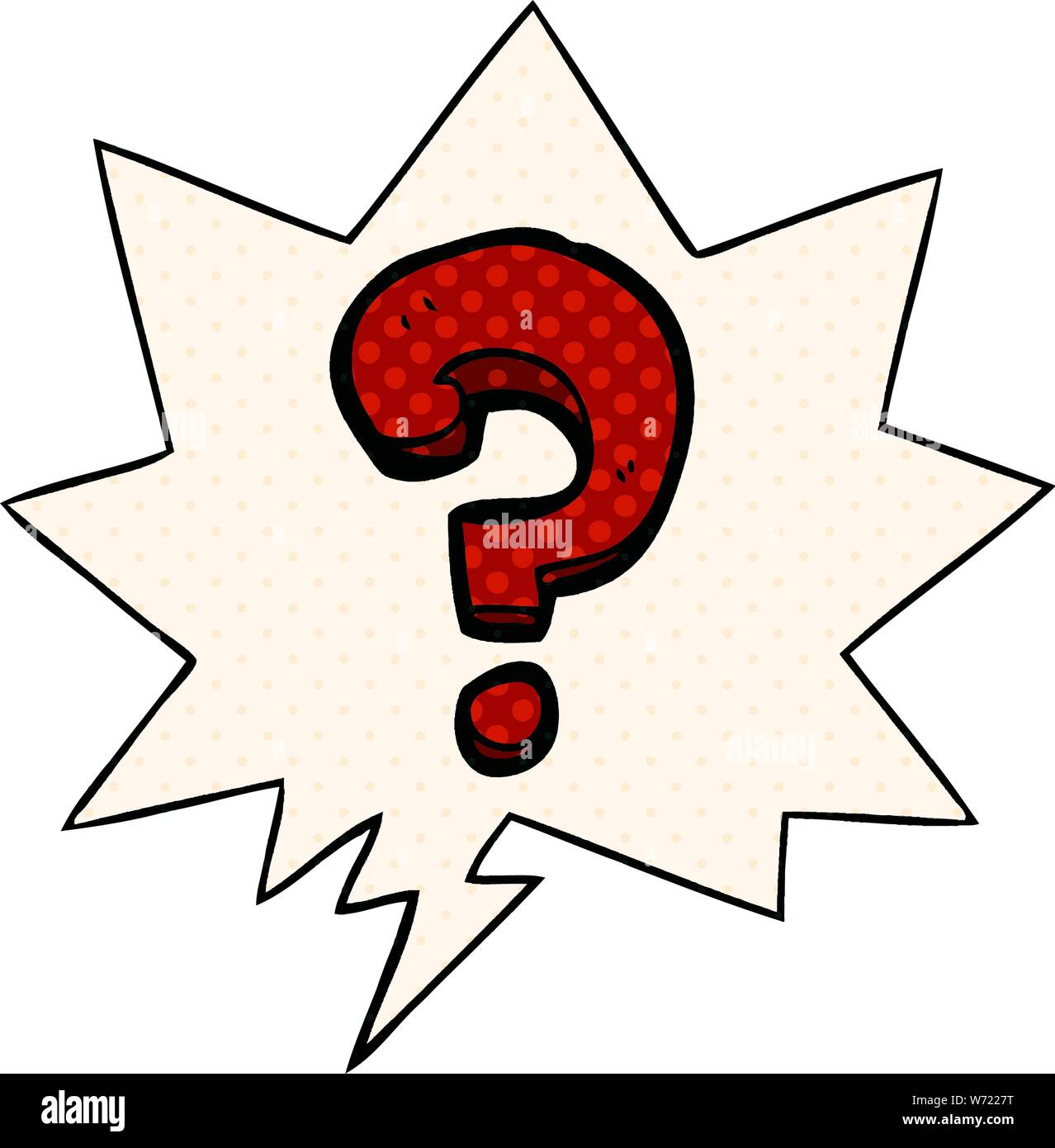 cartoon question mark with speech bubble in comic book style Stock ...