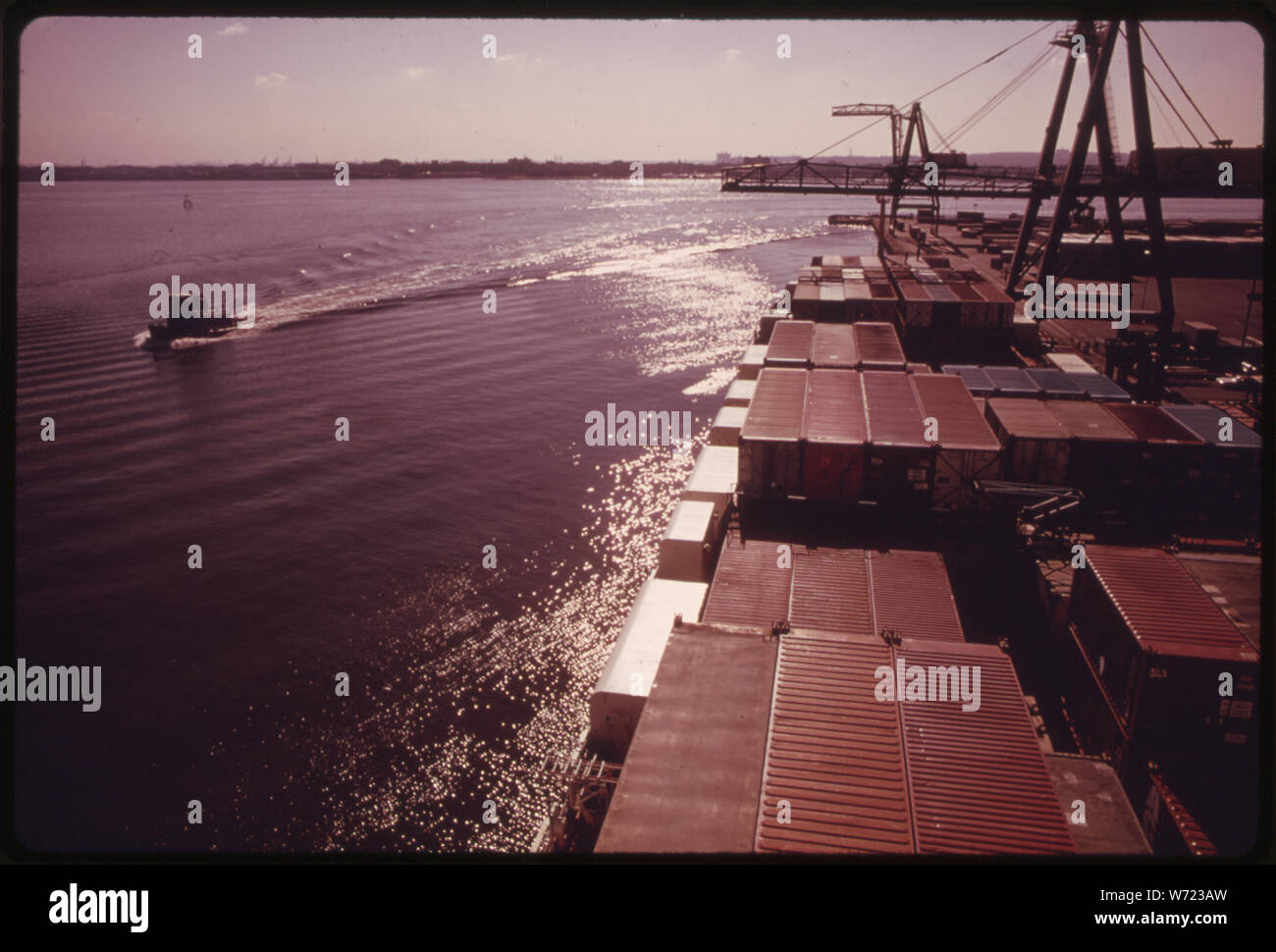 CONTAINERS ON A DOCK AT THE PORT OF NEWARK, NEW JERSEY AWAIT SHIPS FOR ...
