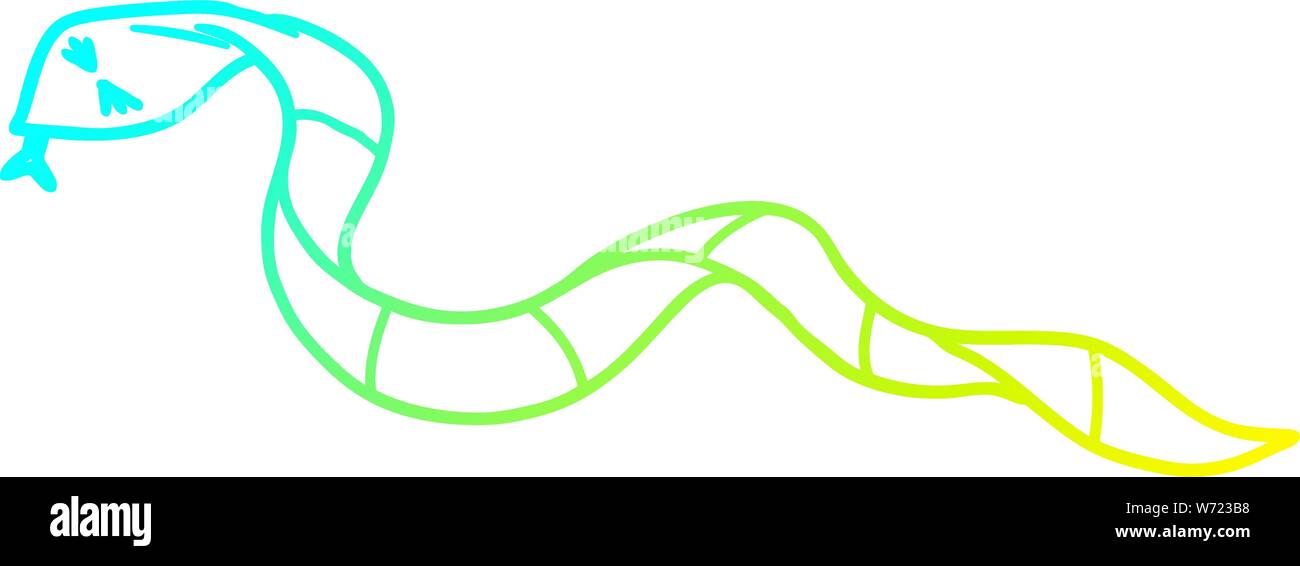 cold gradient line drawing of a cartoon snake Stock Vector Image & Art ...