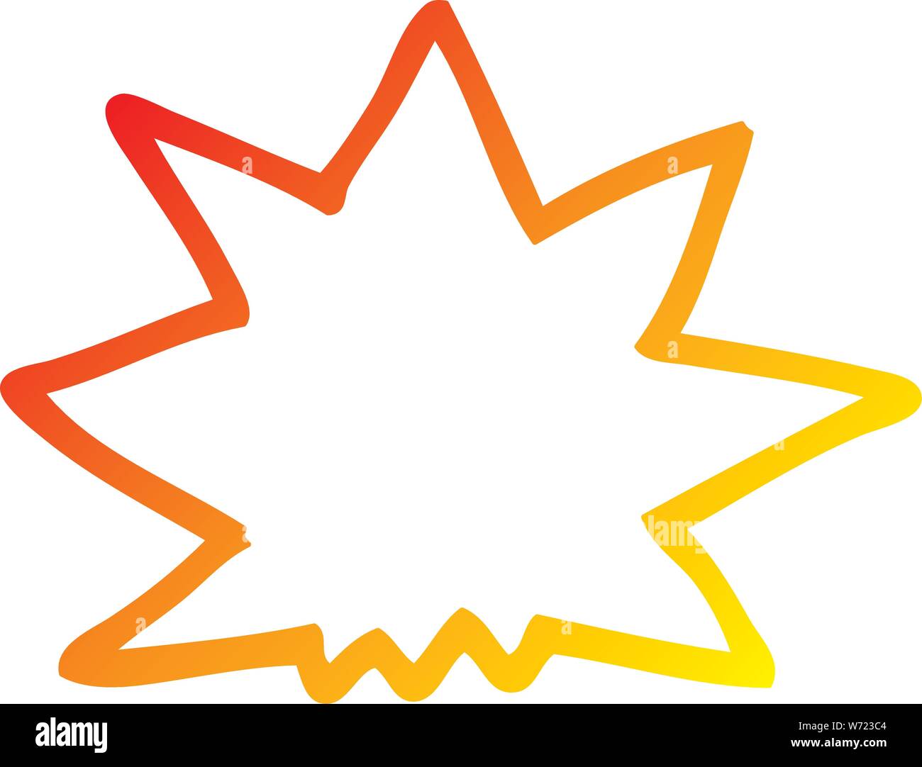 warm gradient line drawing of a cartoon explosion Stock Vector Image ...