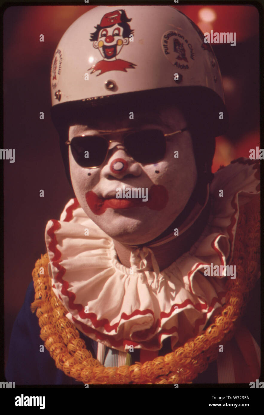 COSTUMED FOR ALOHA DAY PARADE, ONE OF MANY FESTIVITIES DURING ANNUAL ...