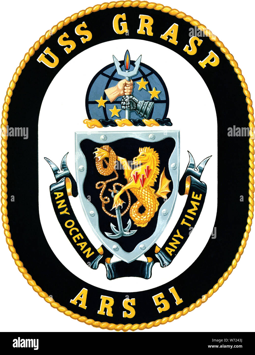 Coat of Arms for USS Grasp (ARS-51) 1985 Stock Photo - Alamy