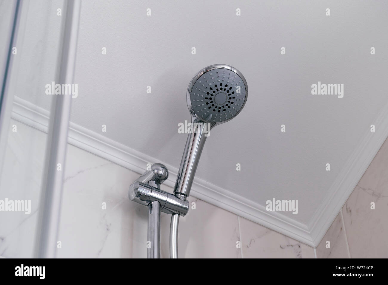 Shower head in bathroom. Close up Stock Photo - Alamy