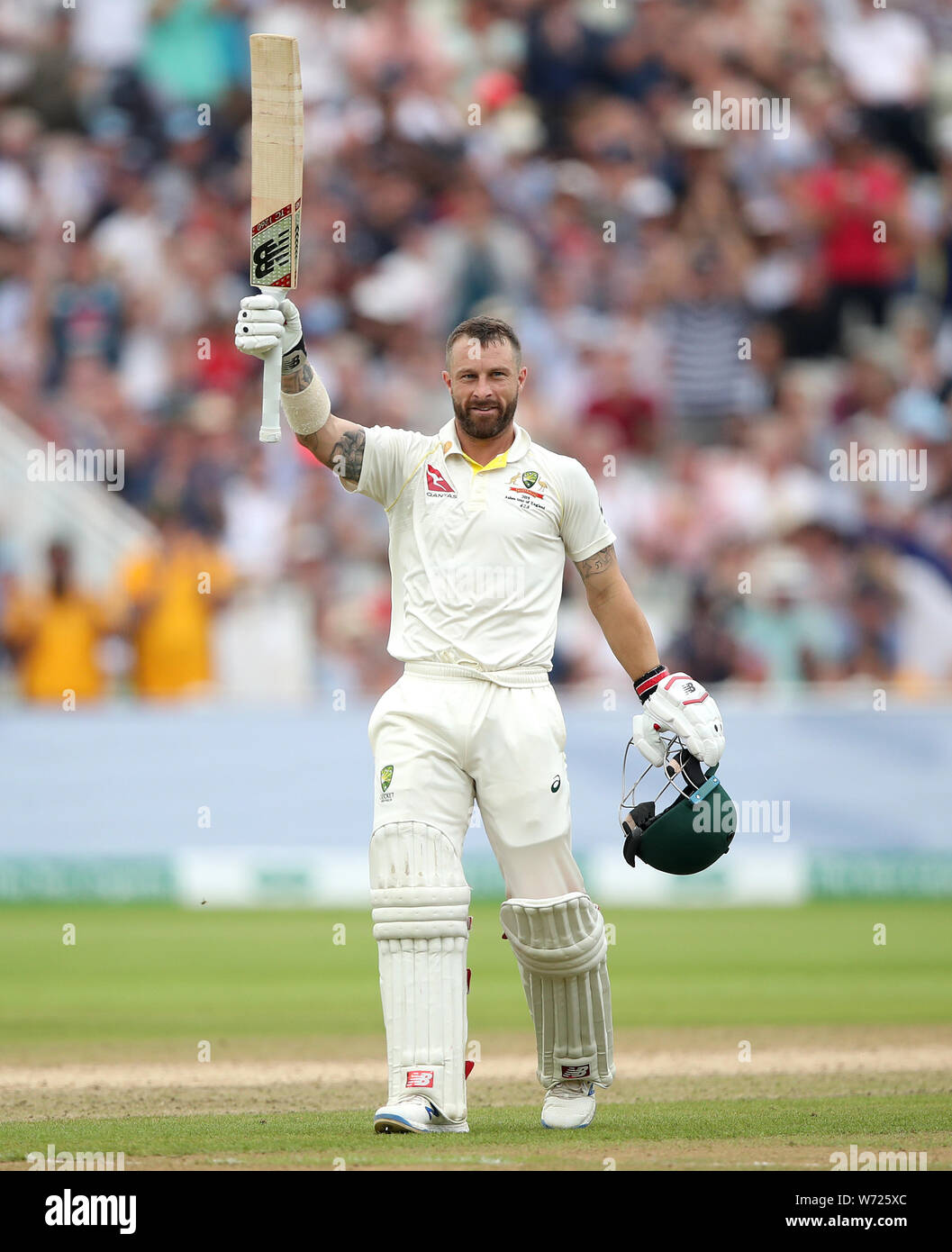 Australia's Matthew Wade celebrates reaching his century during day ...